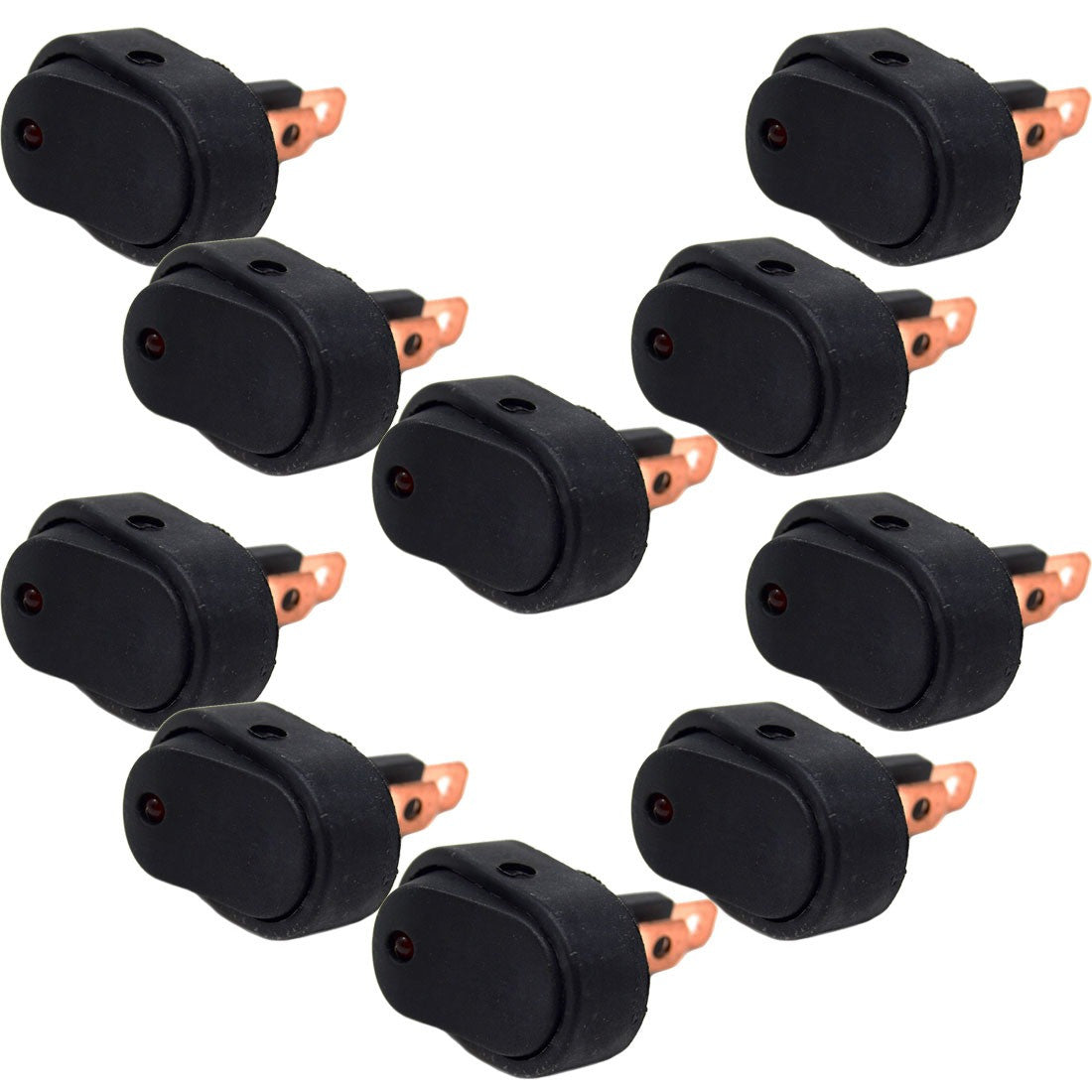 Illuminated Oval Rocker Switch 12 Volt On/Off Red LED 10 Pcs. – Best ...